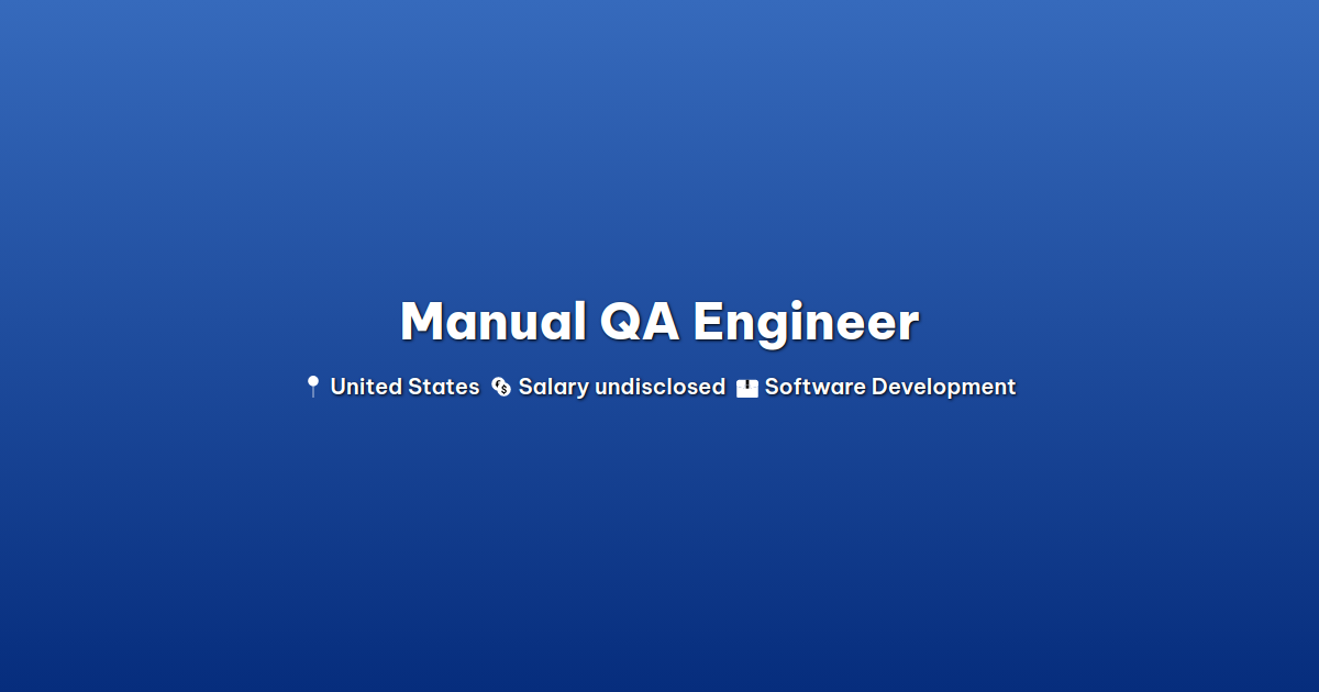 Manual QA Engineer at Multi Media LLC Manual QA Engineer at Multi Media LLC