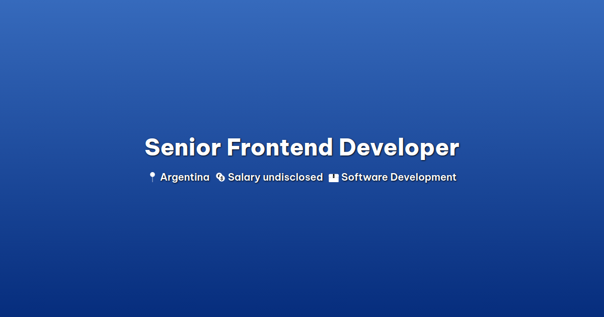 Senior Frontend Developer at Qu POS Senior Frontend Developer at Qu POS
